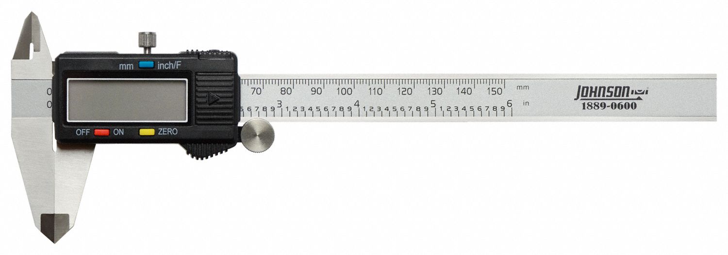 JOHNSON Fractional-Display Digital Caliper: 0 in to 6 in/0 to 150 mm ...