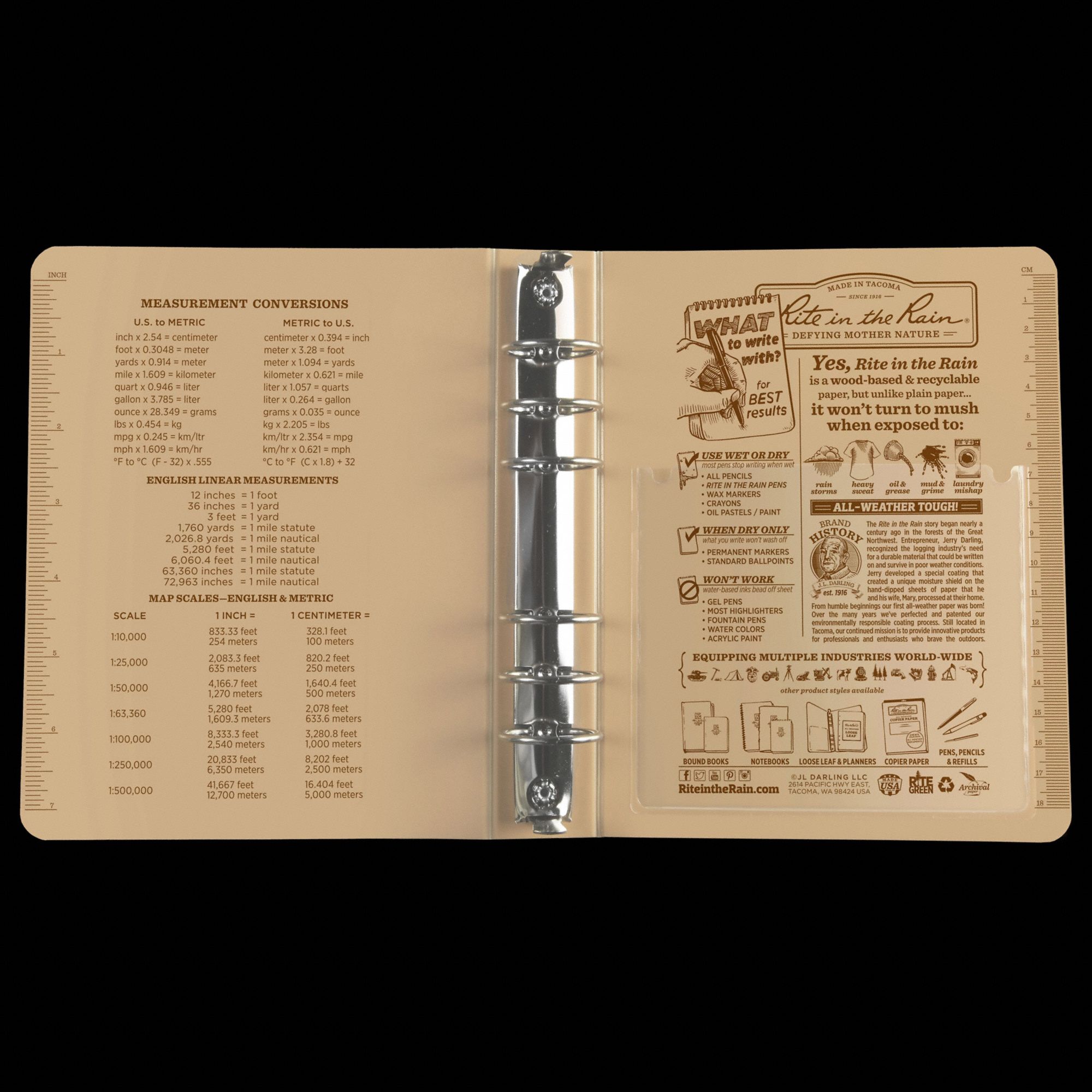 RITE IN THE RAIN 6-Ring Field Binder - 18A105|9210T - Grainger