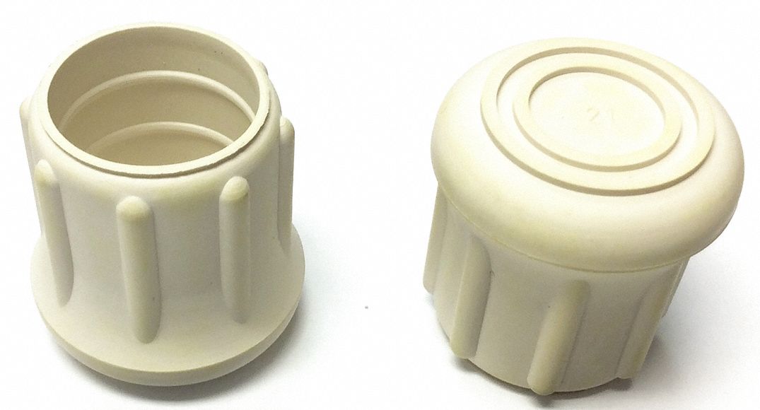Rubber, Round, Furniture Protective Leg Tips - 18AE06|LTB 21W/W - Grainger