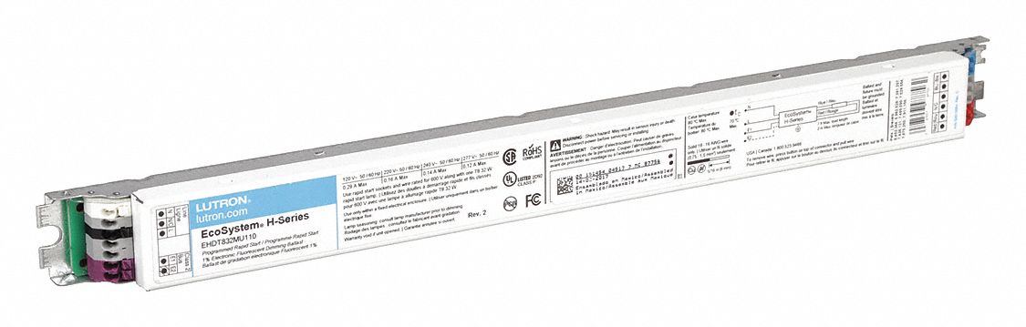 LUTRON, T8, 120 to 277V AC, Fluorescent Dimming Ballast - 18C849 ...