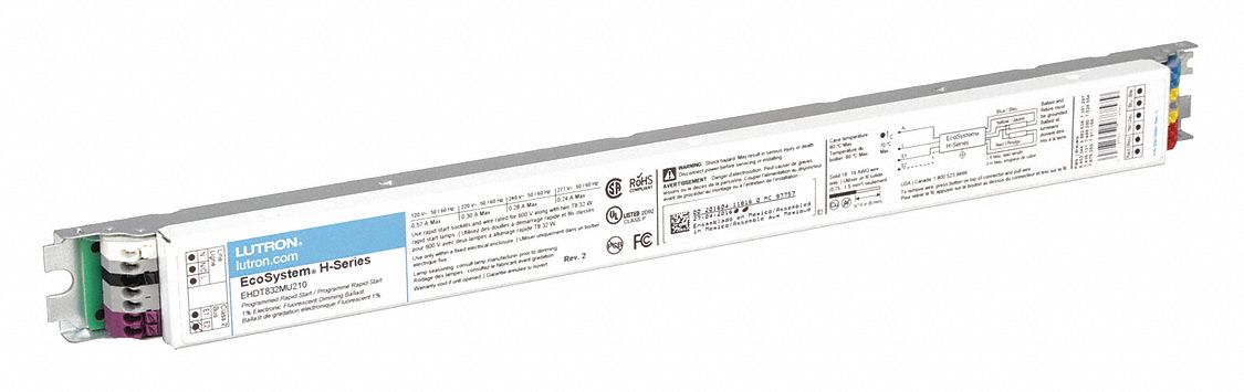 LUTRON, T8, 120 to 277V AC, Fluorescent Dimming Ballast - 18C850 ...