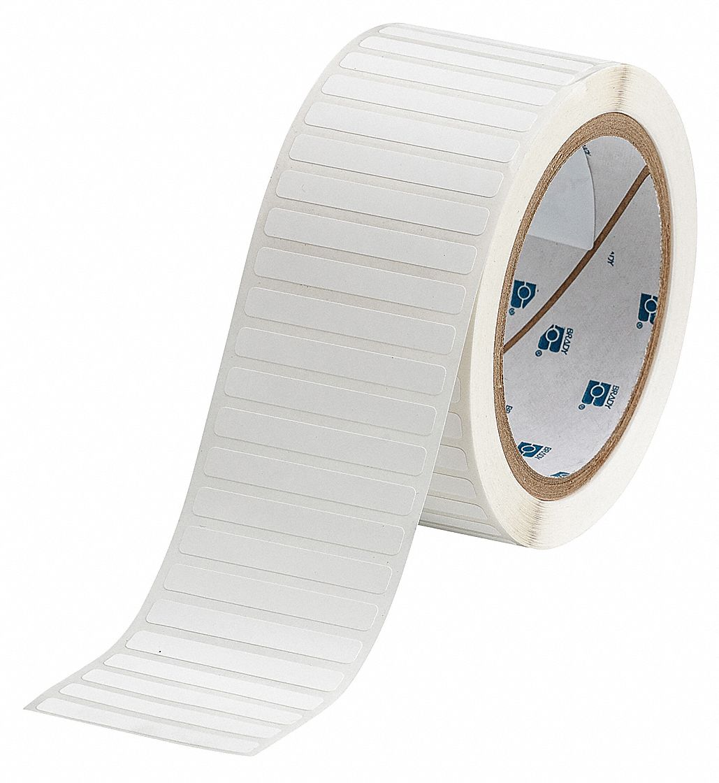 1/4 in x 2 in, Cryogenic Autoclavable Polypropylene, Precut Label Roll ...