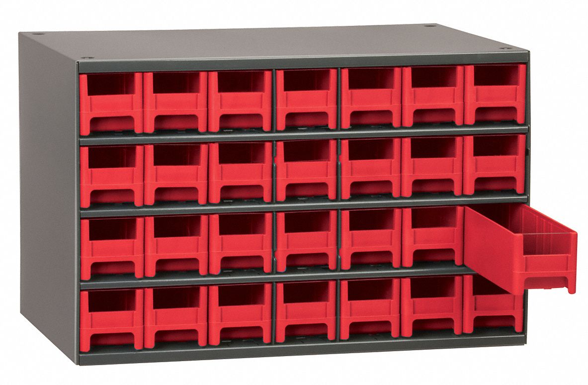 AKRO-MILS Drawer Bin Cabinet - 18D787|19228RED - Grainger