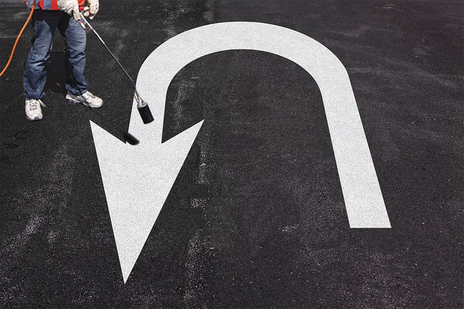 RAE Preformed Thermoplastic Pavement Markings: U-Turn Arrow, White, 10 ...