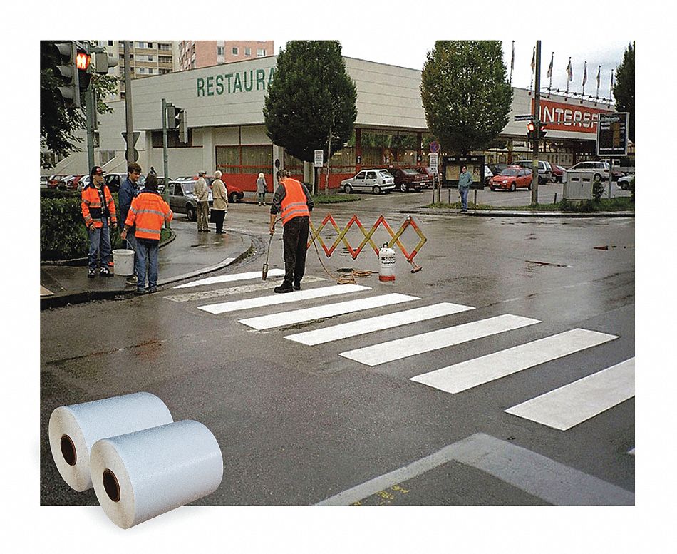 RAE Preformed Thermoplastic Pavement Markings: Rolls, White, 30 ft Lg ...