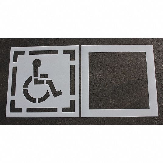 Handicap, 44 in Overall Ht, Individual Stencil - 18E773|STL-108-3030 ...