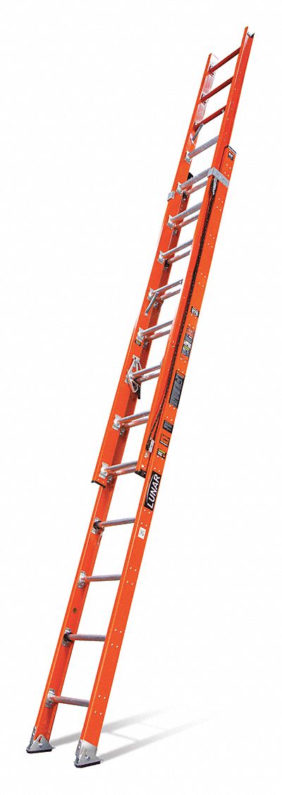 24 ft Fiberglass Extension Ladder, 300 lb Load Capacity, 46.0 lb Net ...