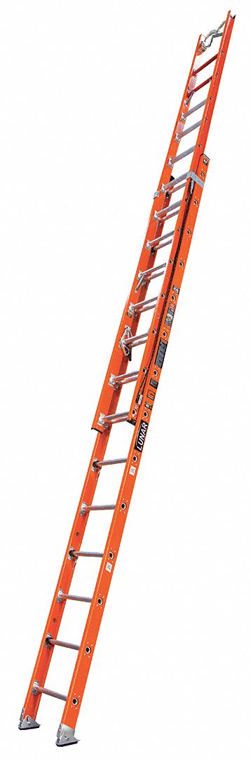 28 ft Fiberglass Extension Ladder, 375 lb Load Capacity, 58.0 lb Net ...