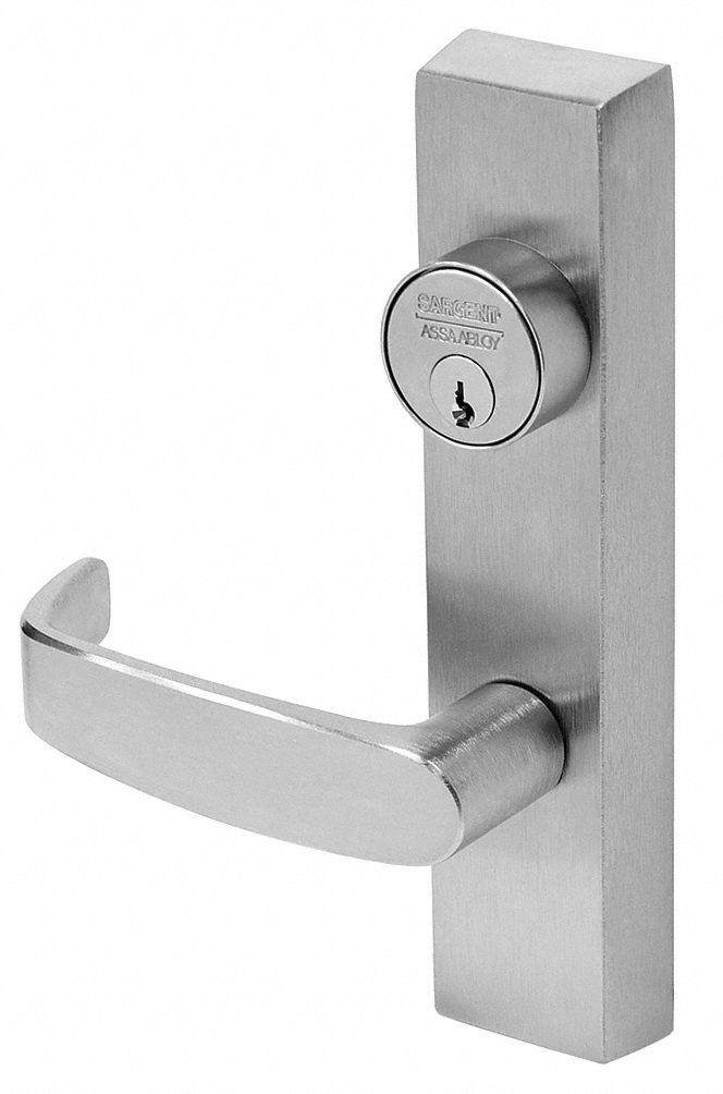 SARGENT, 48 in Max Door Wd, Chrome, Mechanical Exit Device Trim ...