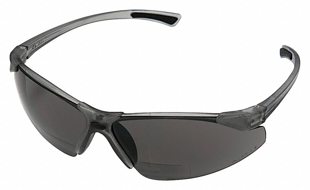 ELVEX BIFOCAL SAFETY READ GLASSES,+1.00,GRAY - Reader, Magnifying ...