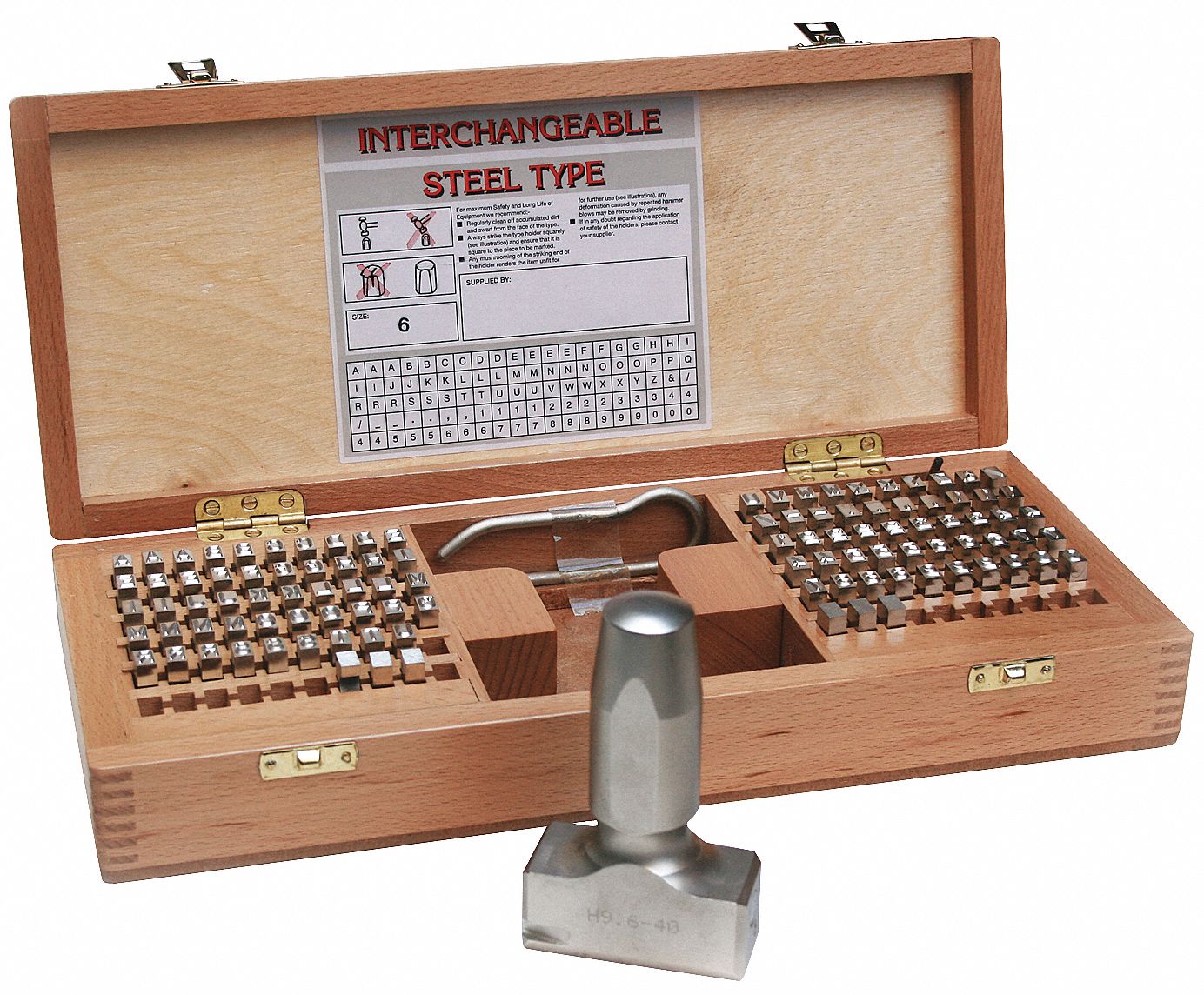 YOUNG BROS. STAMP WORKS, 1/8 in Character Ht, 7/8 in Shank Lg, Steel ...