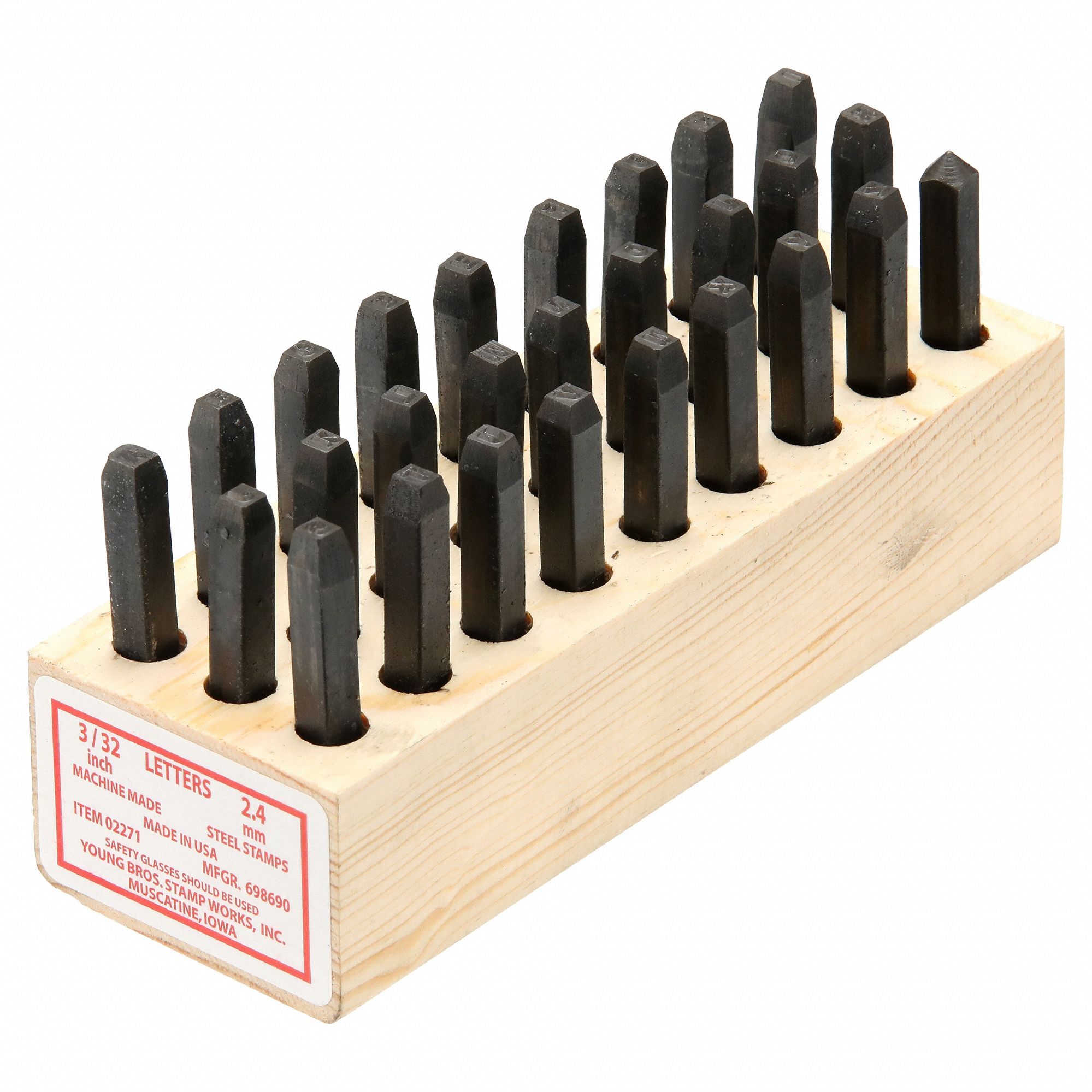 YOUNG BROS. STAMP WORKS, A thru Z, Period, 3/32 in Character Ht, Letter ...