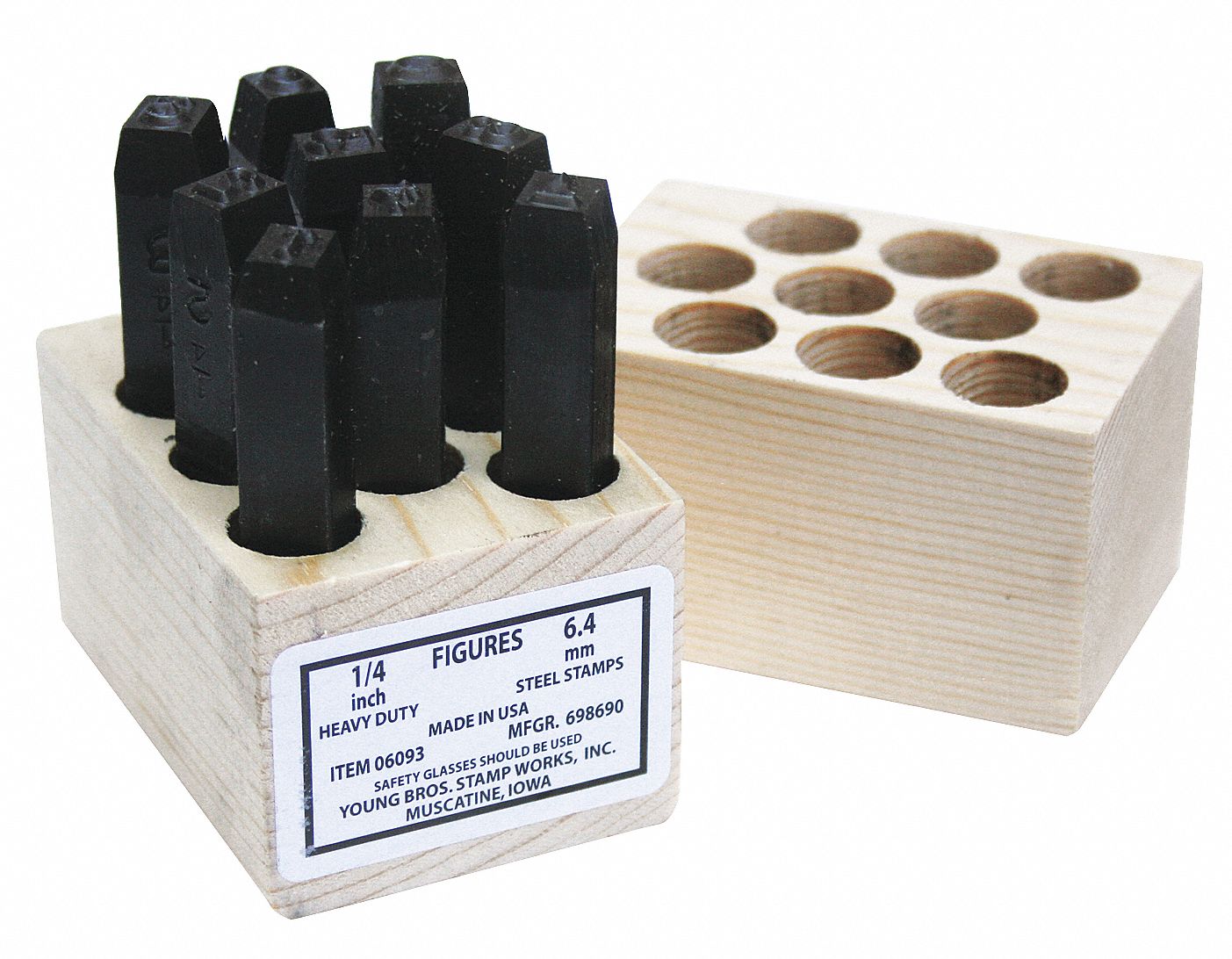 Heavy Duty Number Set, 1/2", Steel - Grainger