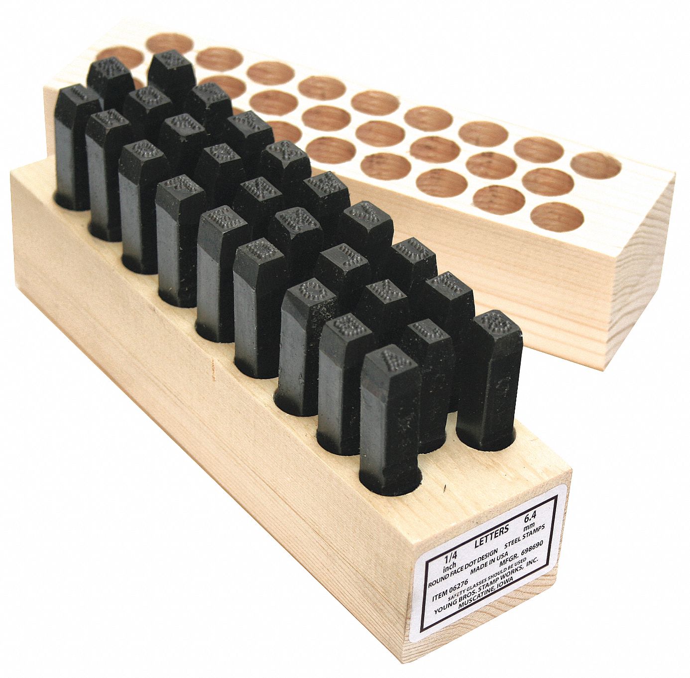 YOUNG BROS. STAMP WORKS, A to Z/Period (.), 3/16 in Character Ht, Hand ...