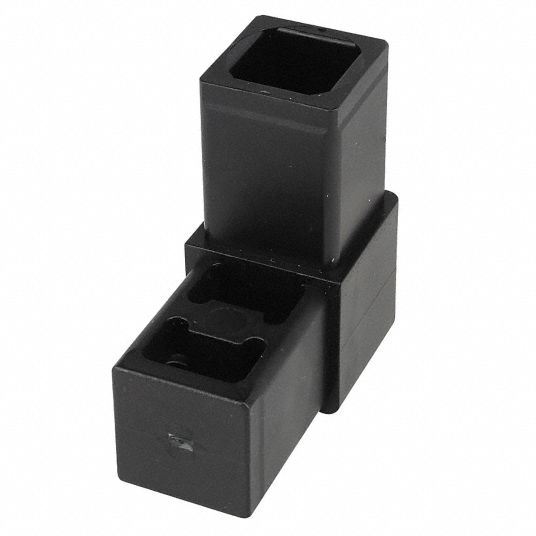 80/20 2 Way Corner Connector: 2 1/8 in x 2 1/8 in, Black, 90° Elbow ...