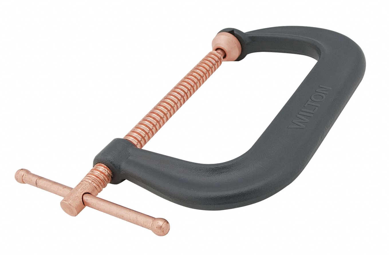 WILTON Spatter Resistant C-Clamp: 4 1/4 in Max. Opening, 3 1/4 in ...