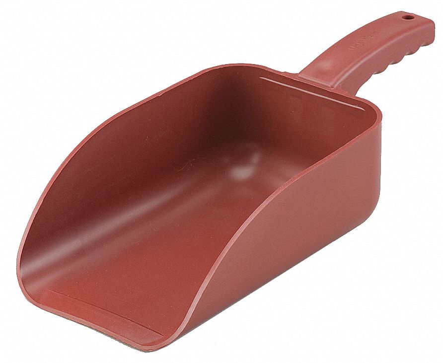 Hand Scoop,Metal Detectable,32 oz,Red - Grainger