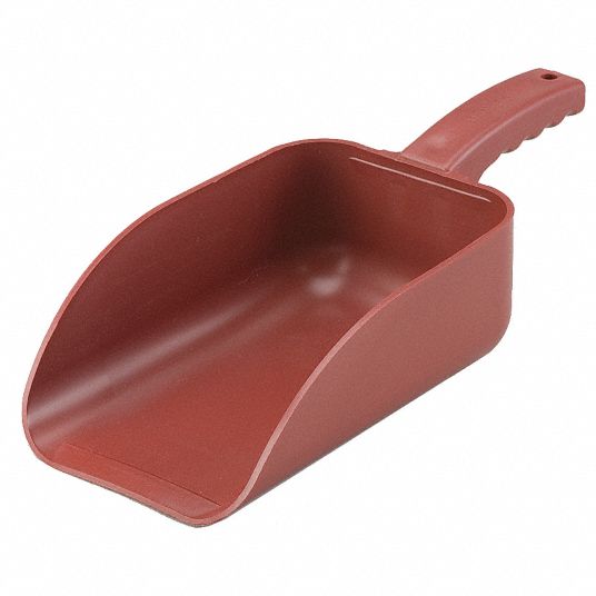 Hand Scoop,Metal Detectable,32 oz,Red - Grainger