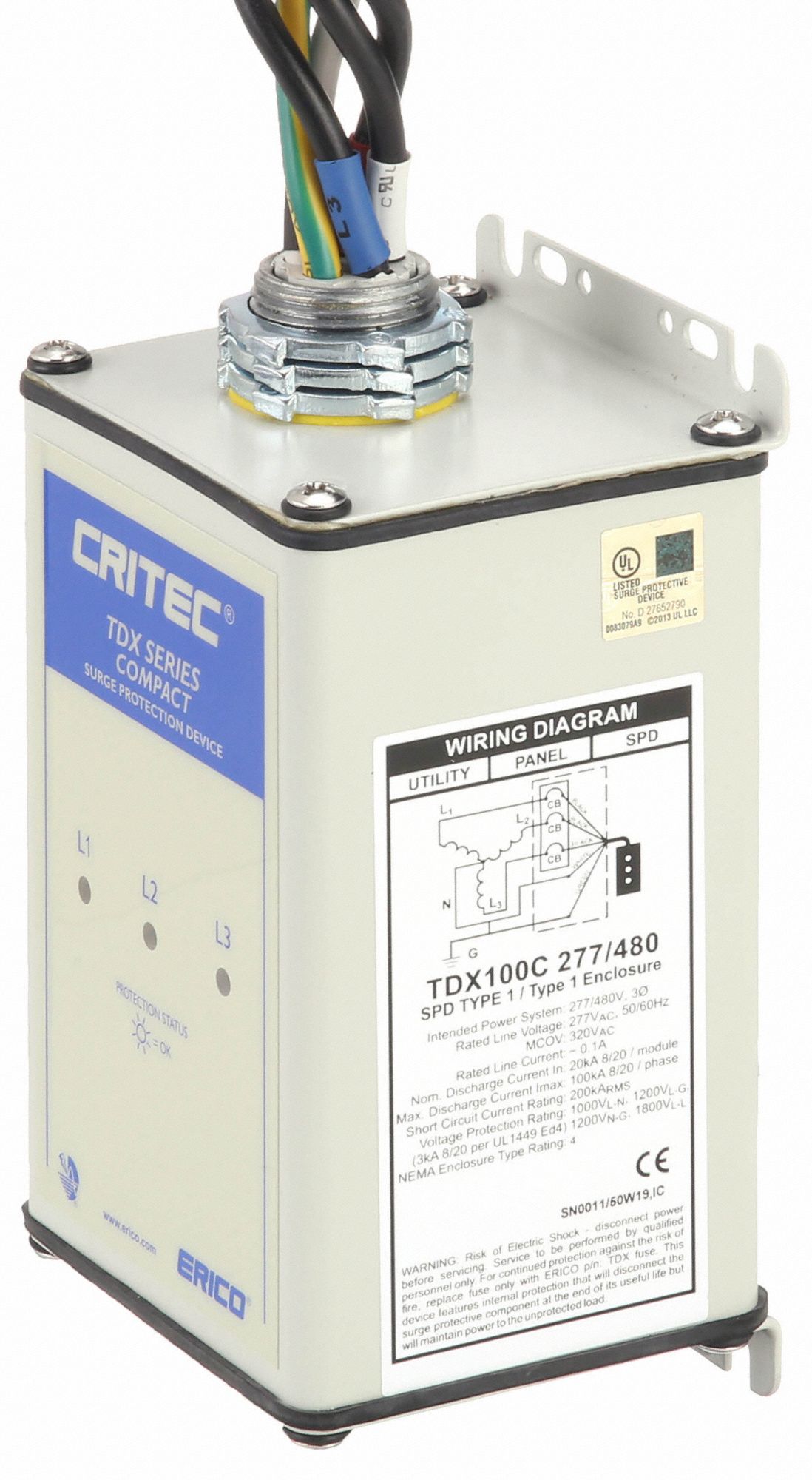NVENT ERICO Surge Protection Device: Three Phase, 277/480V AC Wye ...