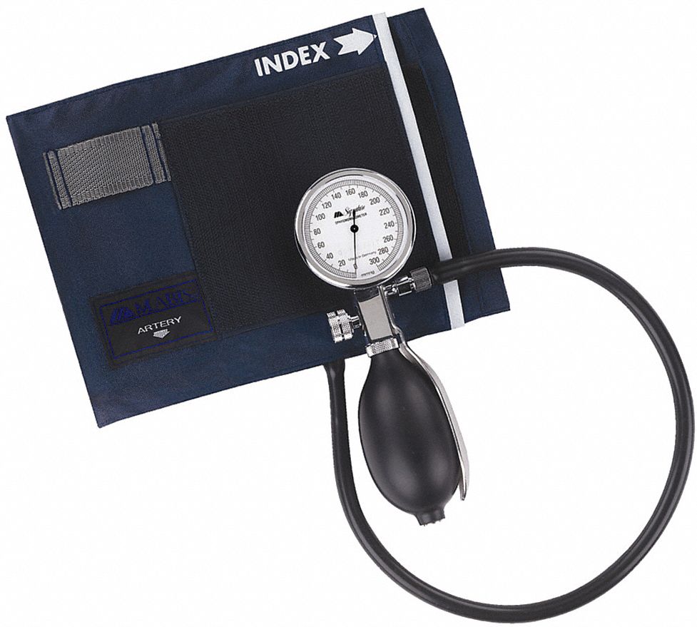 Aneroid Sphygmomanometer, Arm, Adult, 11" to 16-3/8" Cuff Size, Nylon ...