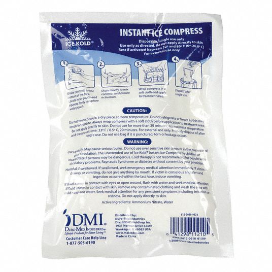 DMI, 6 1/2 in Temp Pack Lg, 4 3/4 in Temp Pack Wd, Cold Pack - 18L018 ...