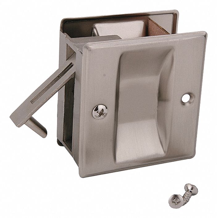 JOHN STERLING POCKET DOOR PASSAGE LOCK- SATIN NIC - Hanging Door ...