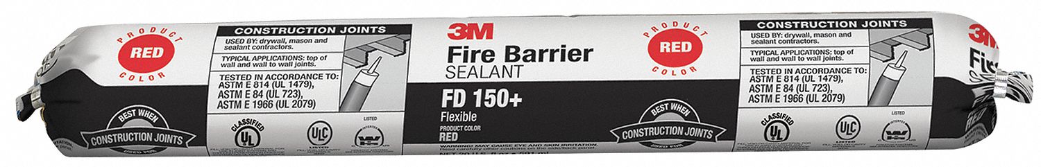 3M, Caulk, Red, Fire Barrier Sealant - 18M460|FD150+RED(20OZ) - Grainger