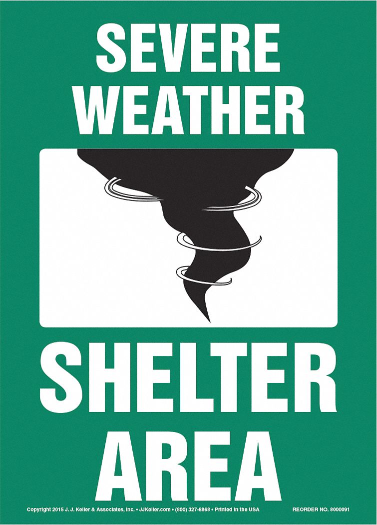 Severe Weather Shelter Area Sign - Grainger
