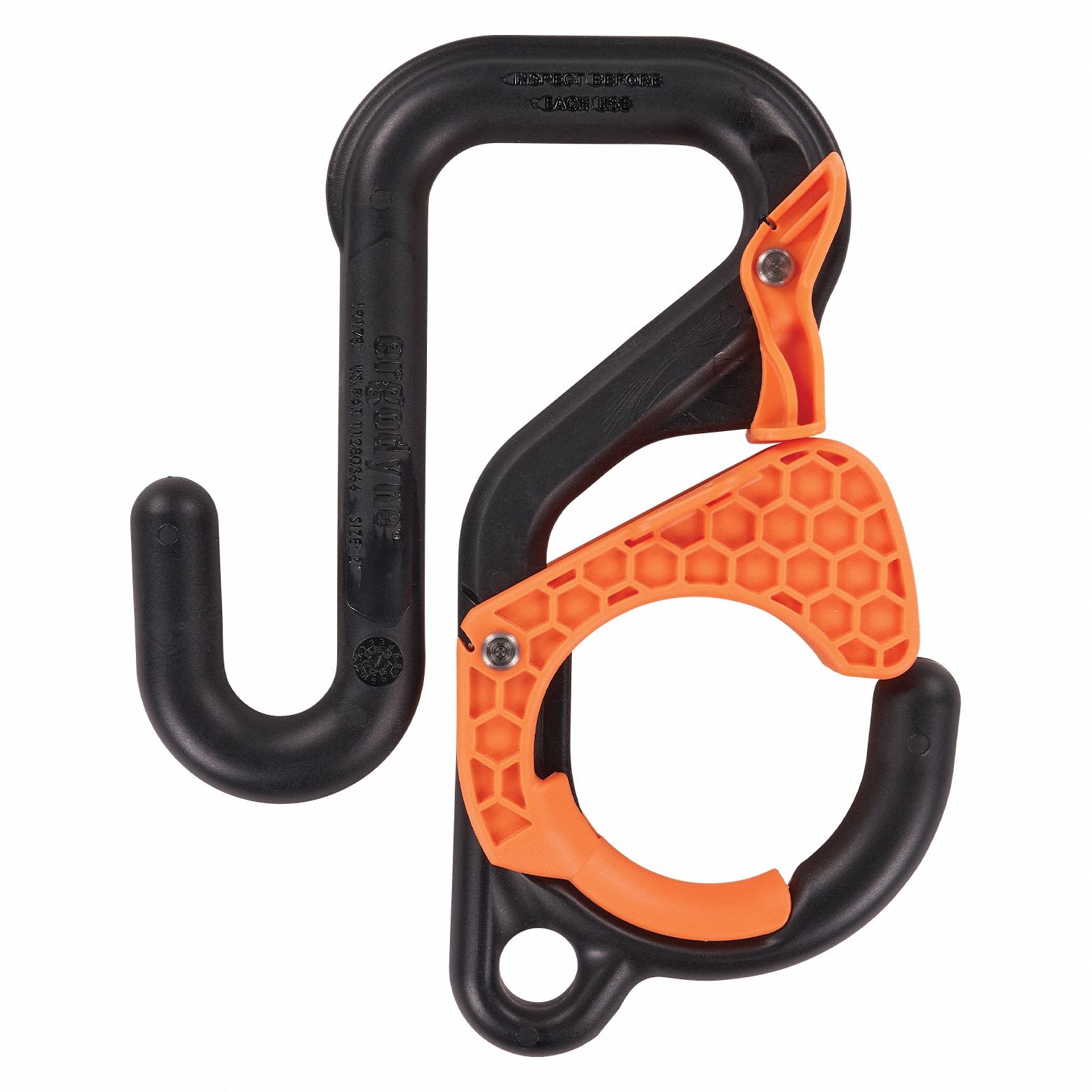 Bucket Hook,Blk/Orng,Plastic,8-1/2" L - Grainger