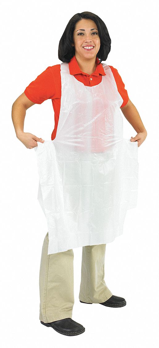 SAN JAMAR, White, 46 in Overall Lg, Bib Apron - 191R75|8706 - Grainger
