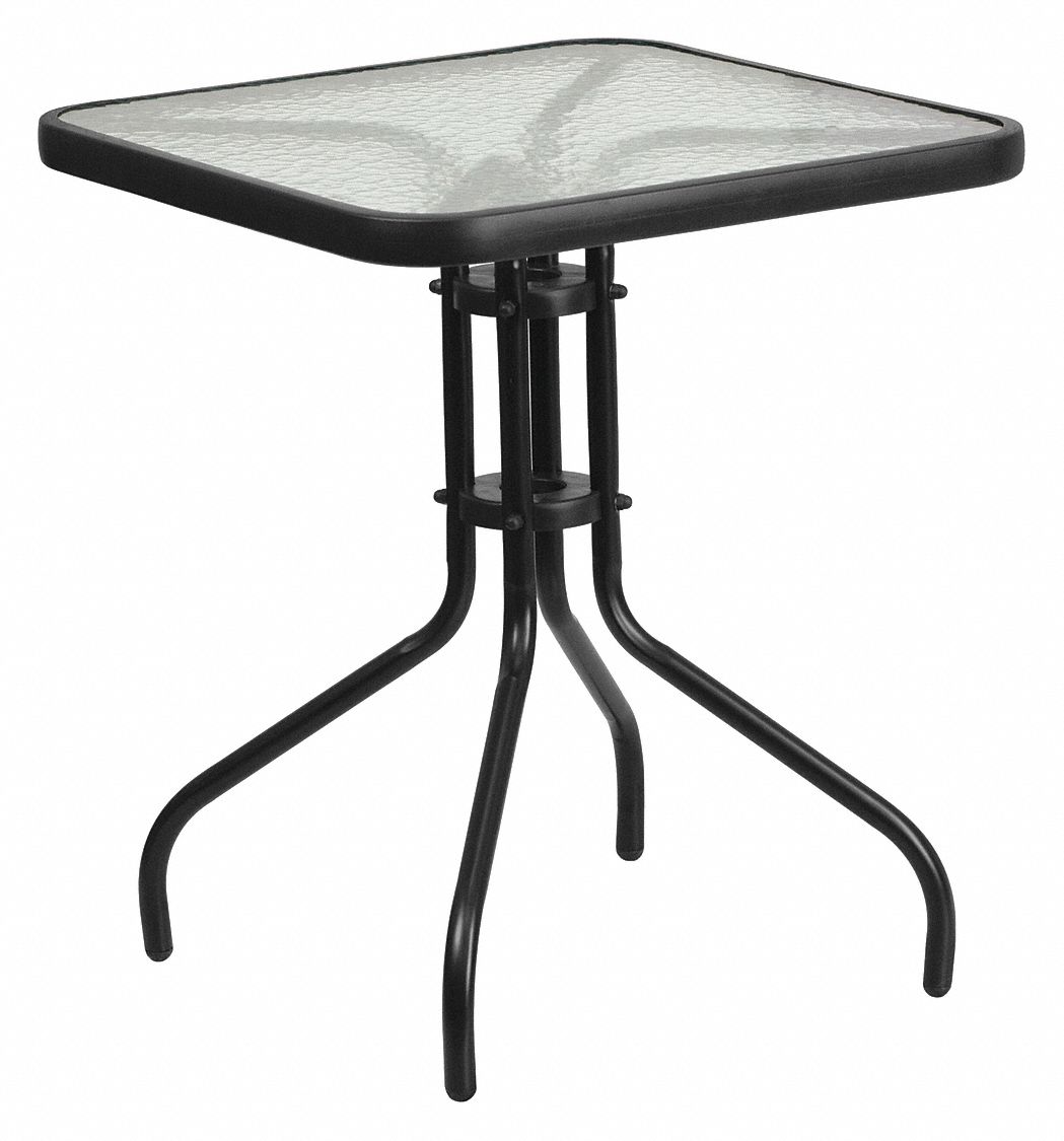 FLASH FURNITURE, Clear, Glass, Patio Table - 192D24|TLH-073A-1-GG ...