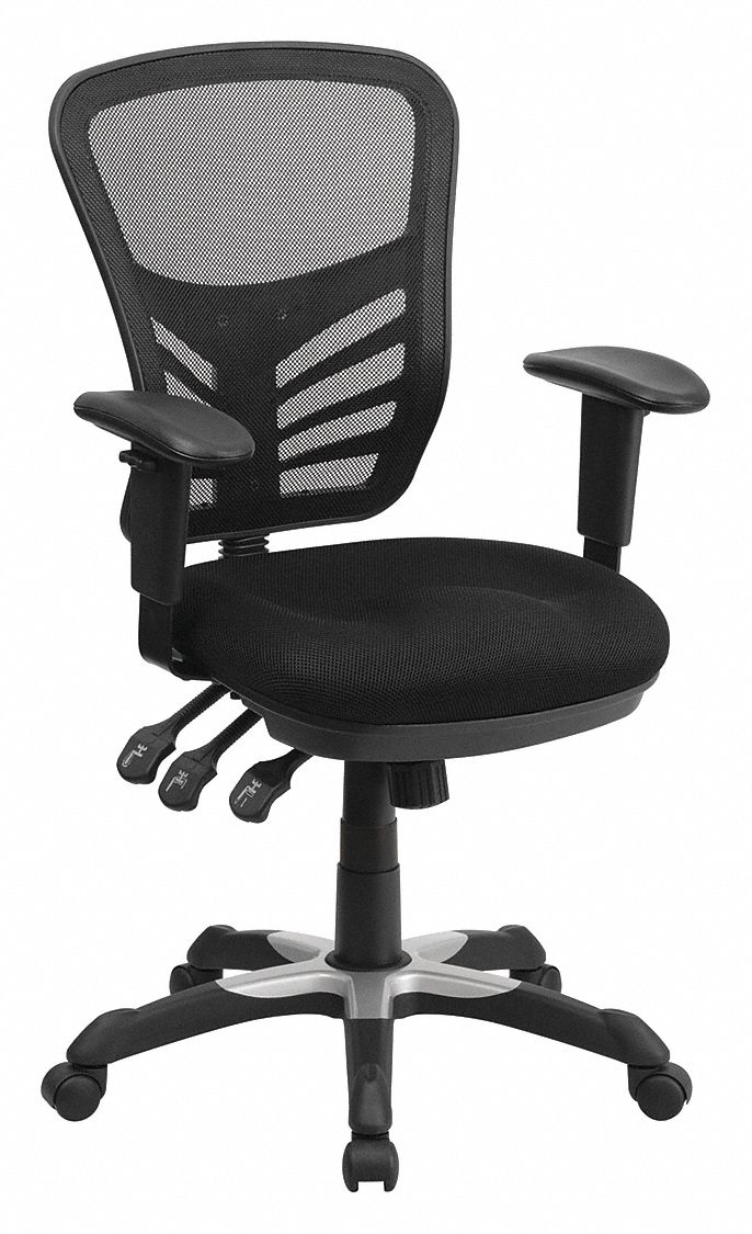 FLASH FURNITURE, Mid-Back Exec Chair,Black - 192J59|HL-0001-GG - Grainger