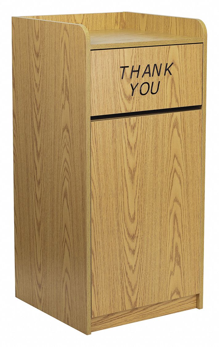 FLASH FURNITURE, Square, Tan, Trash Can - 192L21|MT-M8520-TRA-OAK-GG ...