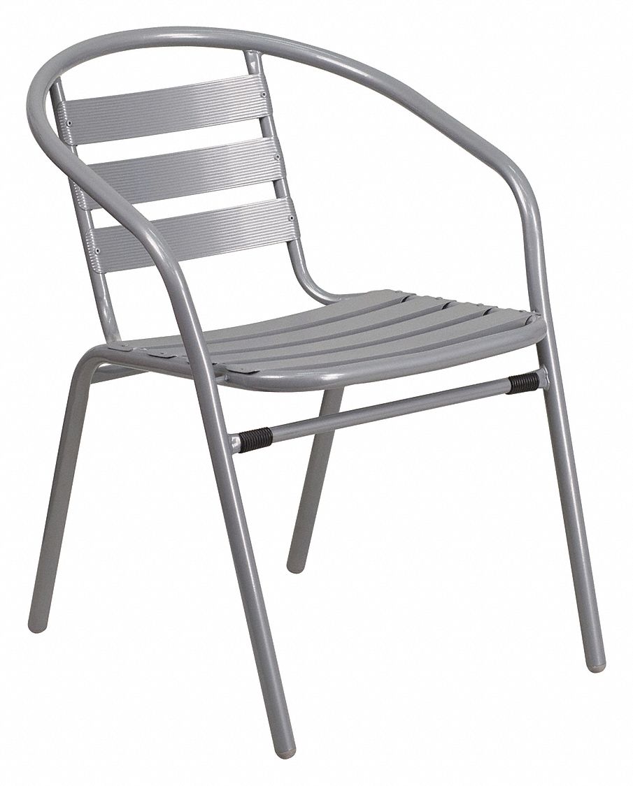 FLASH FURNITURE, Silver, Silver, Patio Chair - 192Y91|TLH-017C-GG ...