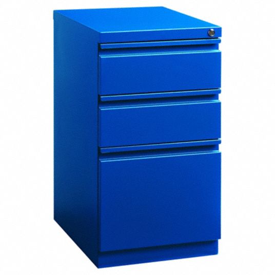 HIRSH, Classic Blue, 3 Drawers, Desk Pedestal - 48YC89|19356 - Grainger