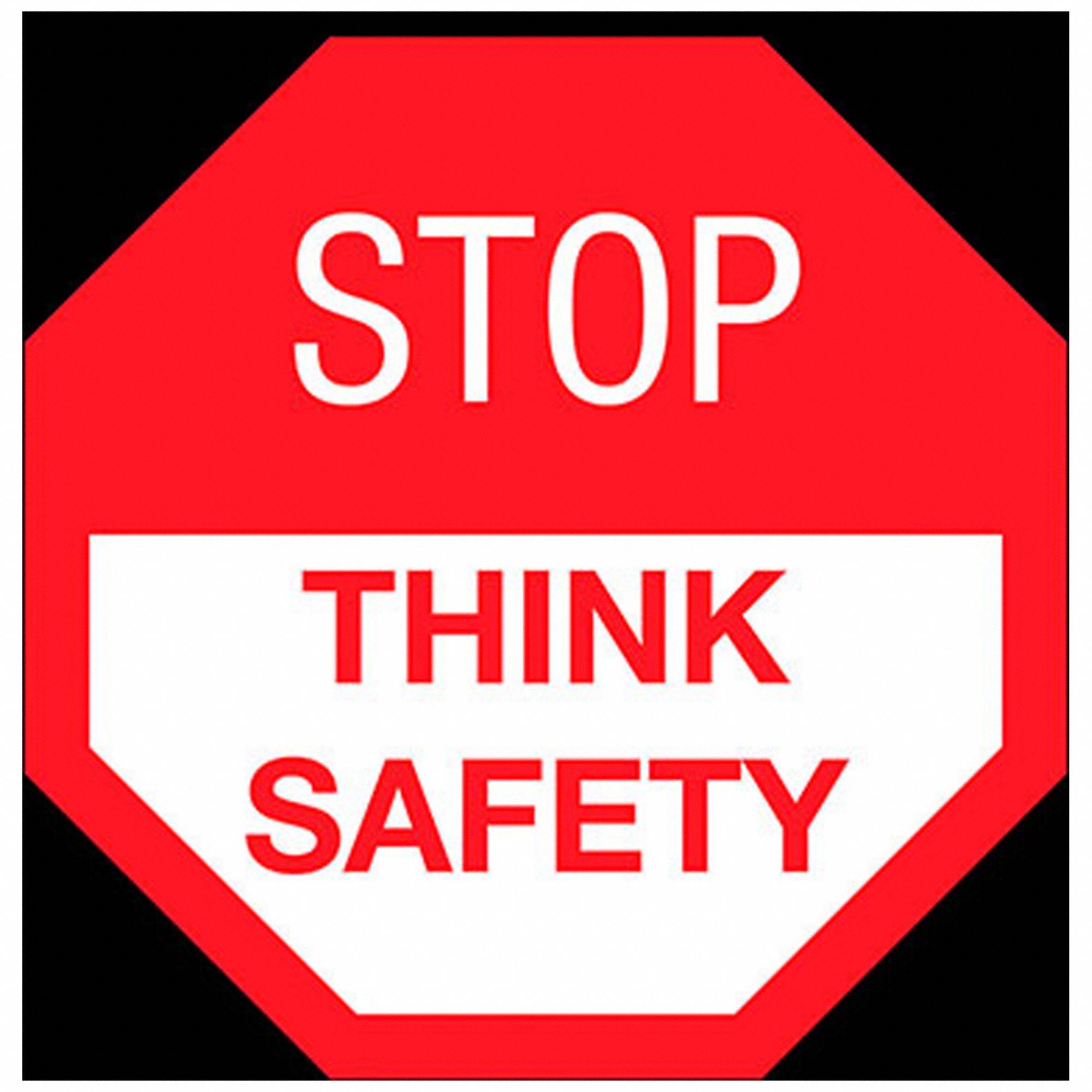 NOTRAX Entrance Mat: Stop Think Safety, 3 ft x 5 ft, 3/8 in Thick ...