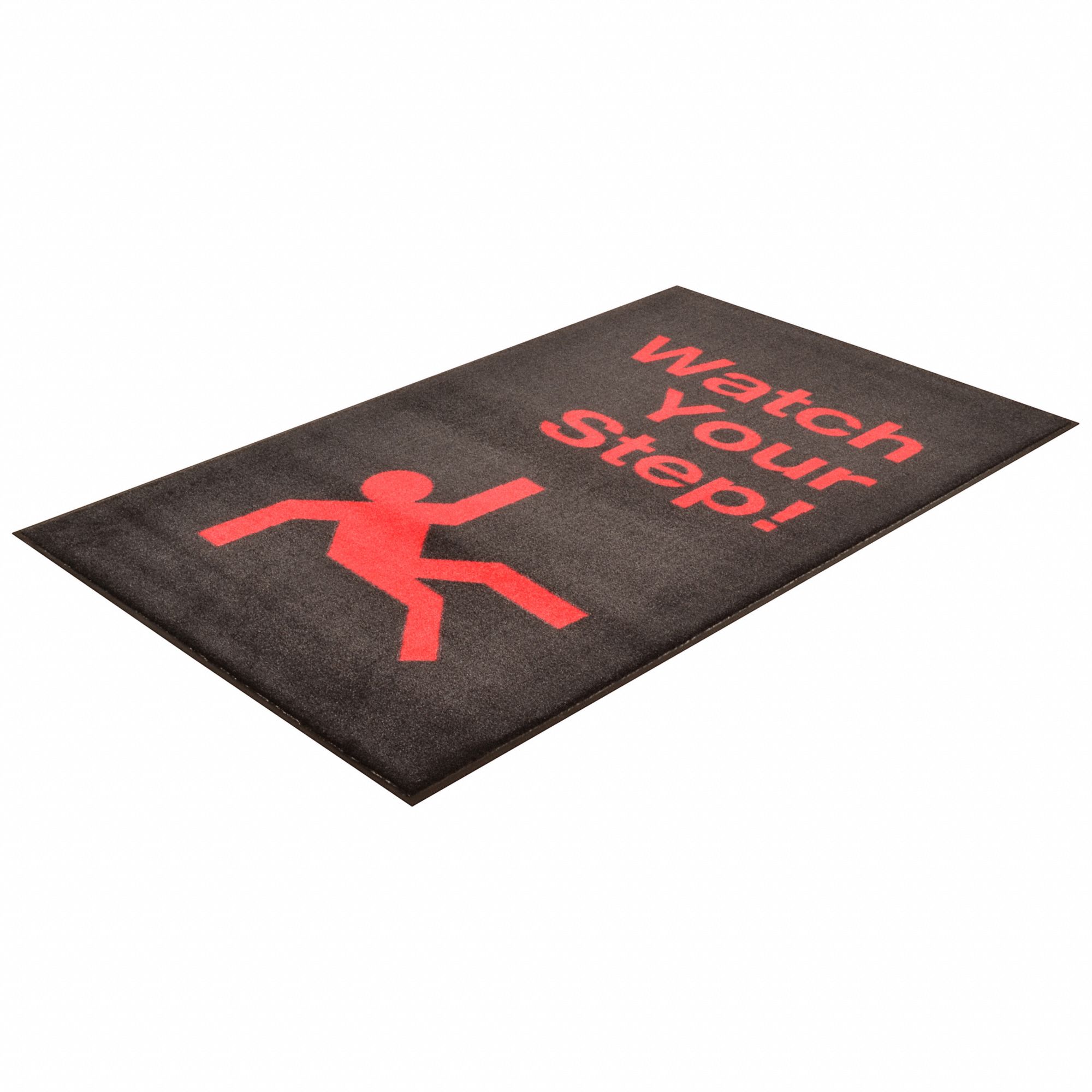 NOTRAX Entrance Mat: Watch Your Step, 3 ft x 5 ft, 3/8 in Thick, Nylon ...