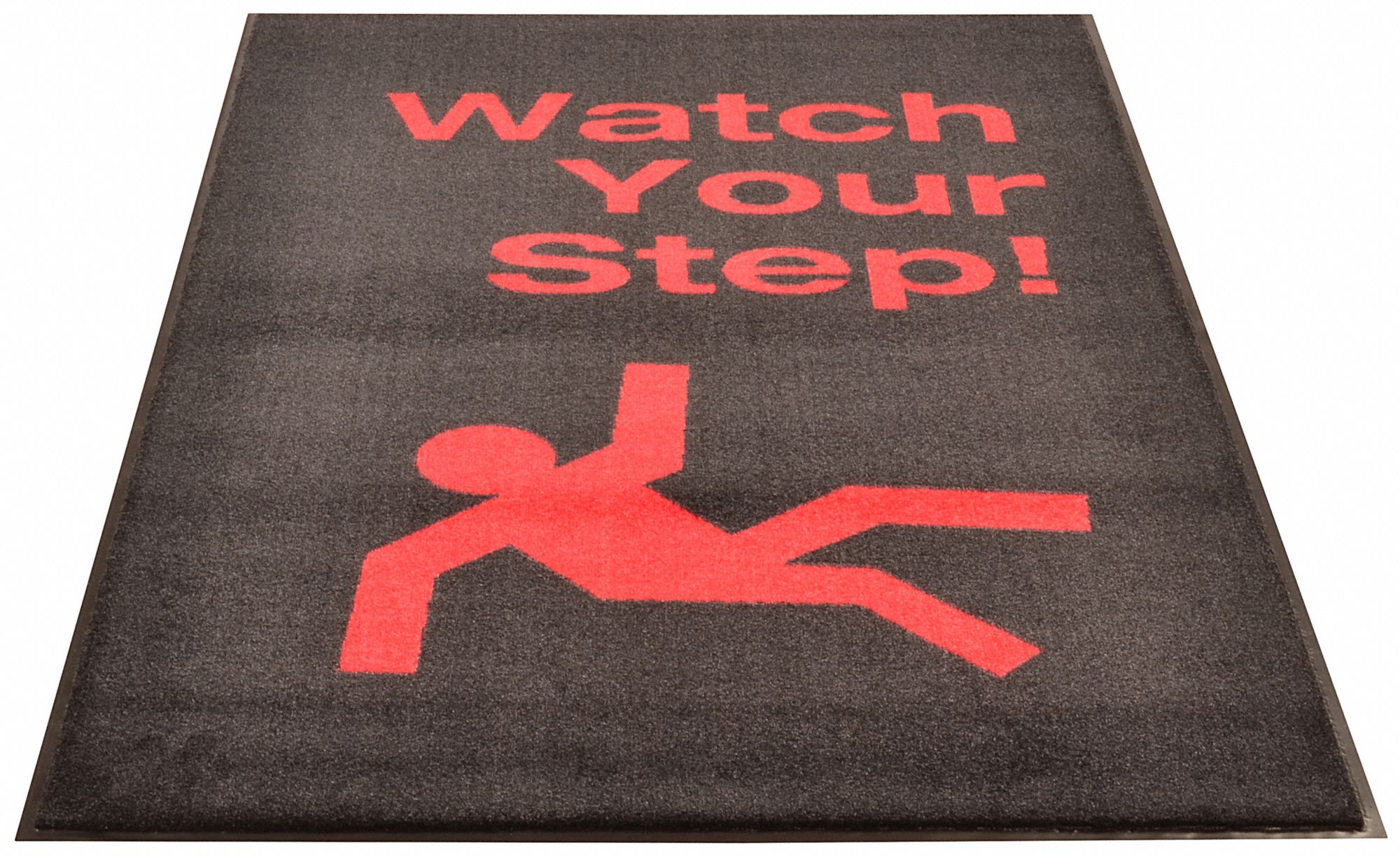 NOTRAX Entrance Mat: Watch Your Step, 3 ft x 5 ft, 3/8 in Thick, Nylon ...