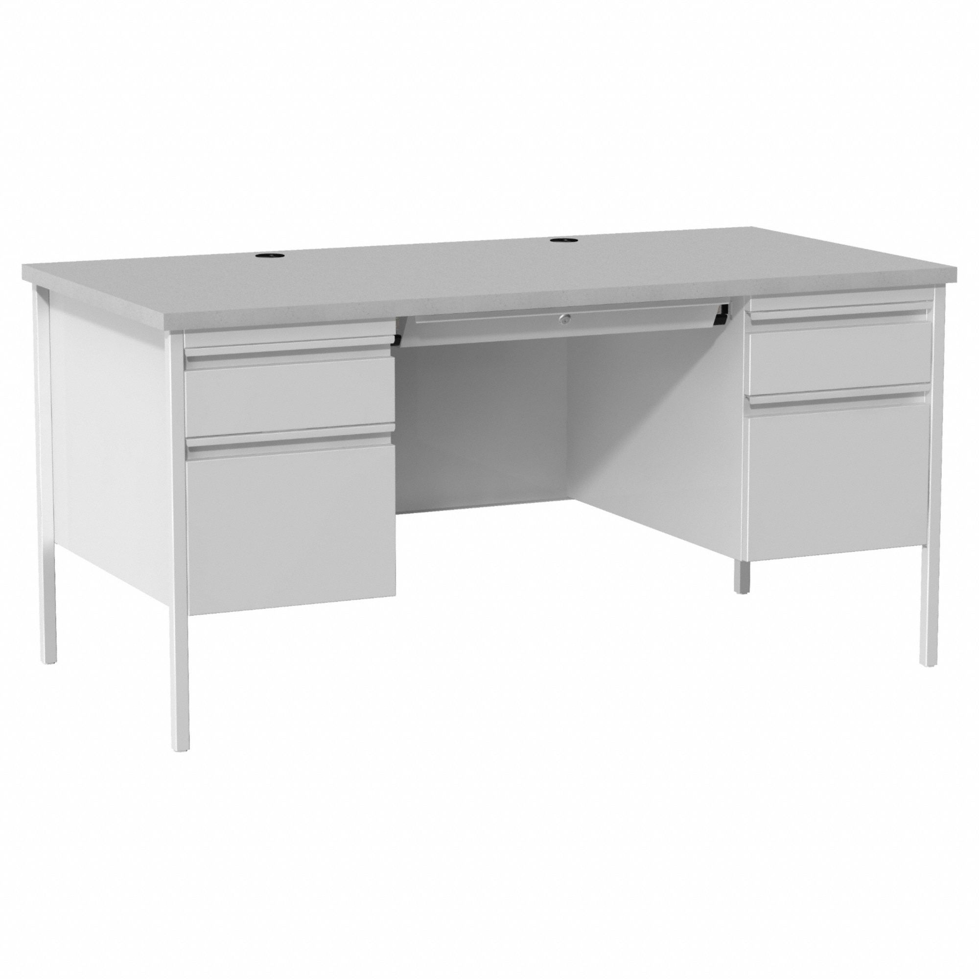 HIRSH, Particle Board, Gray/Light Gray, Office Desk - 454Z57|20448 ...