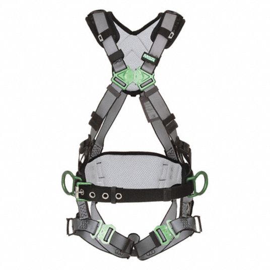 MSA Full Body Harness: Positioning, Vest Harness, Back/Hips, With Belt ...
