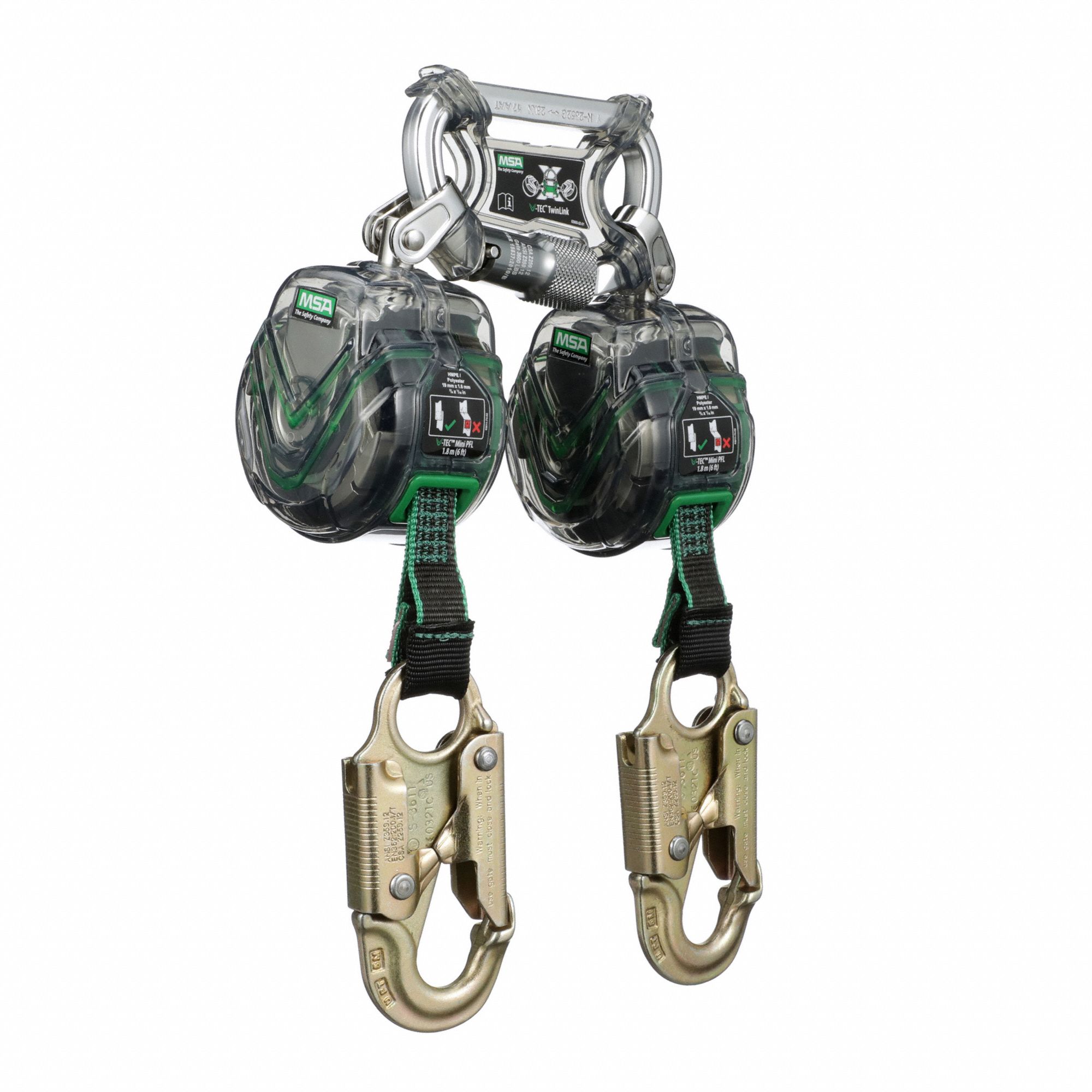 MSA, 2 1/2 inSteel Snap Hook Anchor, Harness Steel Snap Hook, Self ...