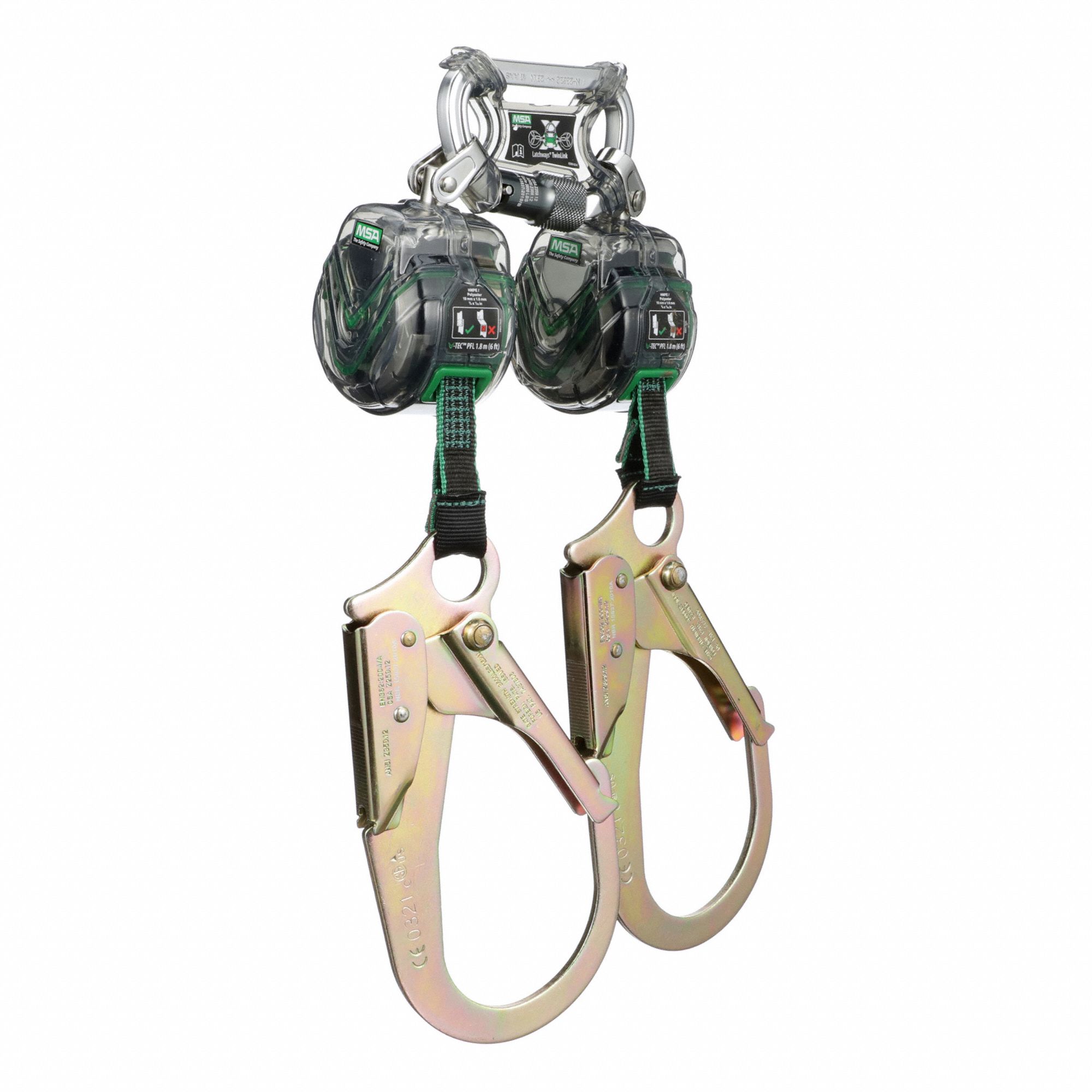 MSA, 2 1/2 inSteel Snap Hook Anchor, Harness Steel Snap Hook, Self ...
