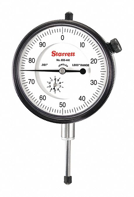 STARRETT, 0 in to 1 in, Inch, Dial Indicator,1" Range,.001" Grad,ADG ...