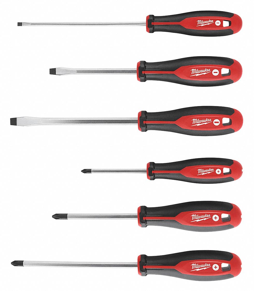 Screwdriver Set,Comfort Tri-Lobe Handle,6 pcs. - Grainger