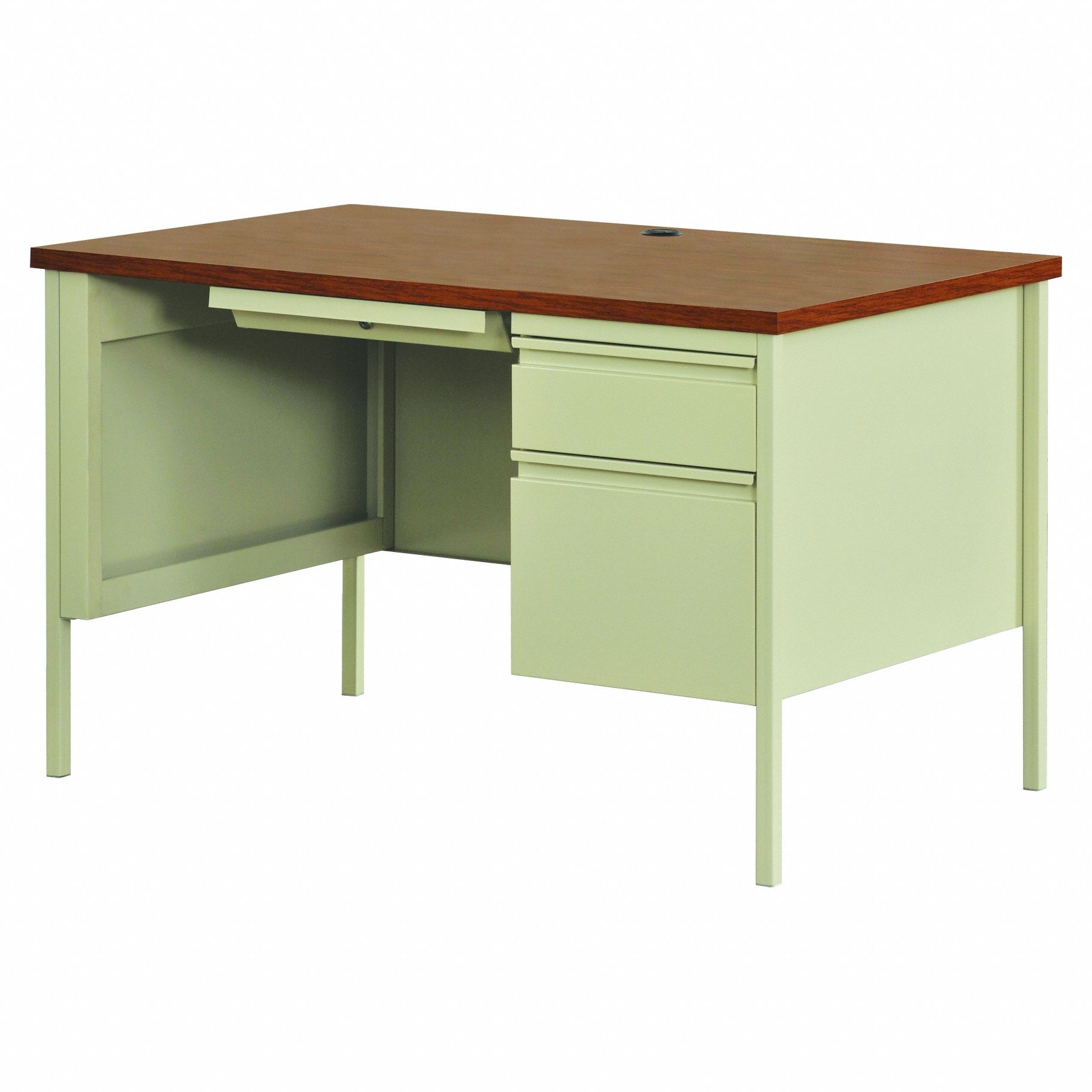 HIRSH, Particle Board, Oak/Putty, Office Desk - 454Z64|20436 - Grainger