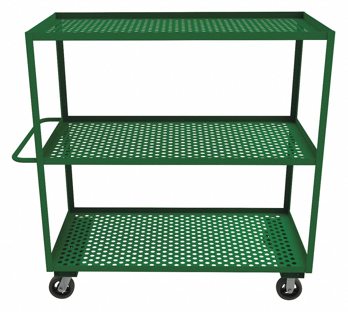 DURHAM MFG GARDEN CART,3 PERFORATED SHELVES - Metal Shelf and Utility ...