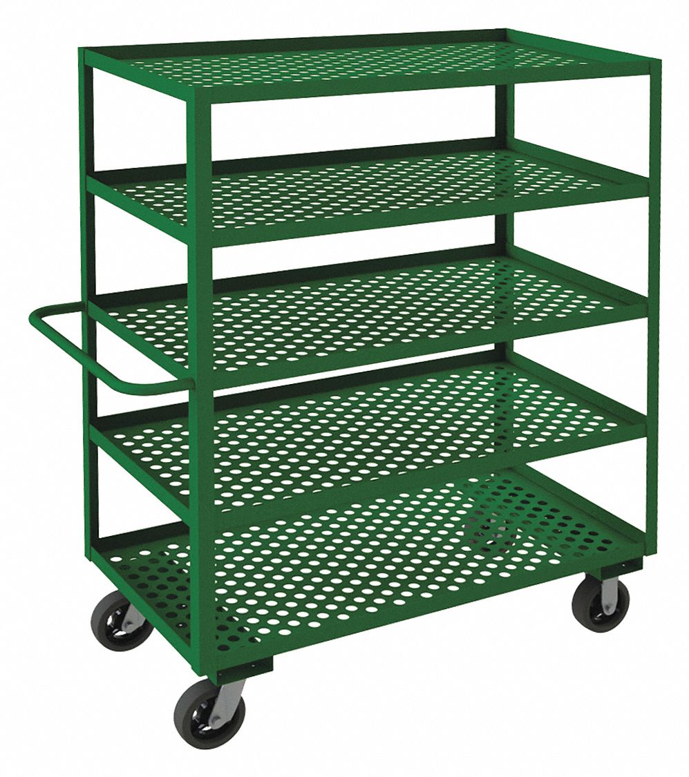 48 in x 24 in, Flow-Through Utility Cart with Perforated Lipped Metal ...