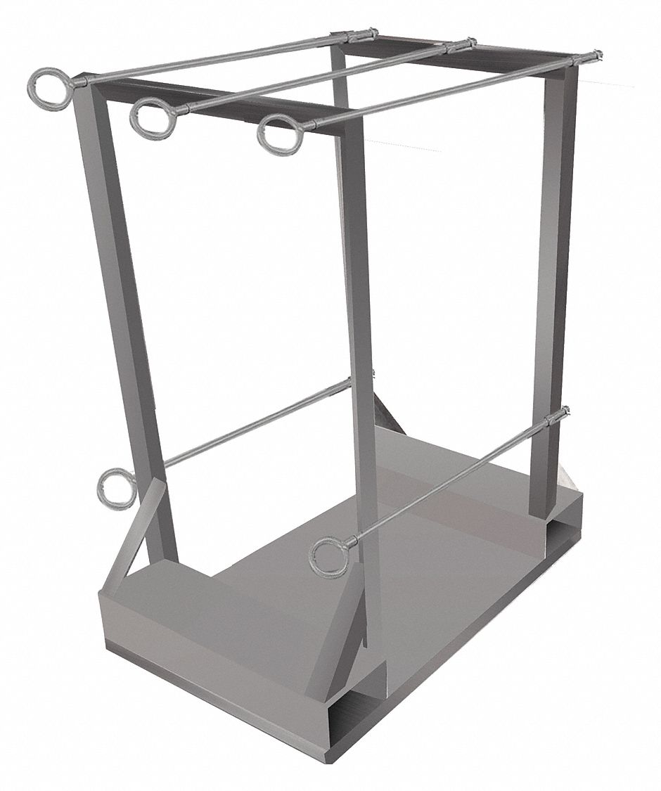 4 Cylinders, 9 in Compatible Cylinder Dia, Gas Cylinder Pallet - 19C157 ...