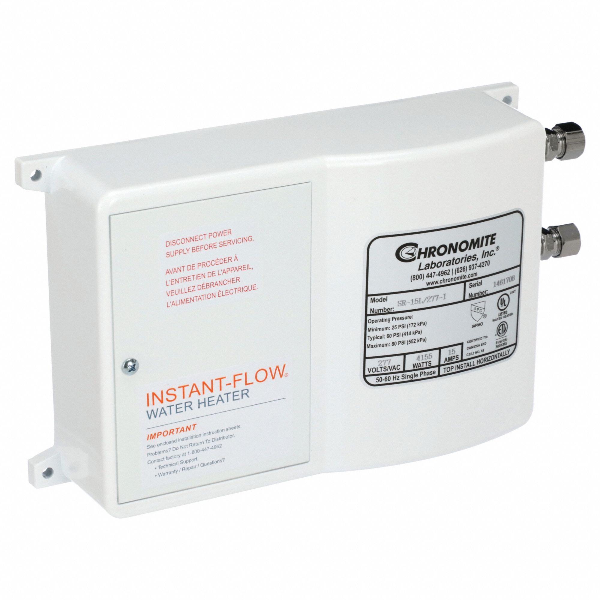 CHRONOMITE LABS, Indoor, 4,150 W, Electric Tankless Water Heater ...