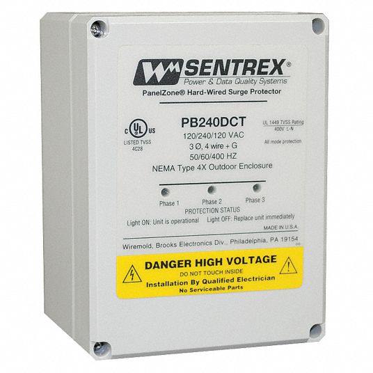 LEGRAND, Three Phase, 120/240V AC High Leg Delta, Surge Protection ...